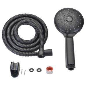 cabilock handheld shower head set high pressure shower head sprayer with stainless steel hose for home bathroom kitchen(black)