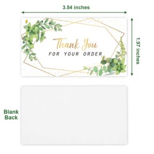 180 Pieces Thank You for Your Order Card Support Small Business Customer Thank You Cards Gold Foil and Green Appreciation Note Cards for Online or Stores, Handmade Goods and More