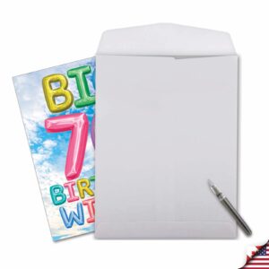 The Best Card Company - 70th Jumbo Birthday Greeting Card (8.5 x 11 Inch) - 70 Years Old Celebration, From All of Us (Not 3D or Layered) - Inflated Messages Milestones 70 J5651EMBG-US