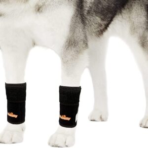 NeoAlly Dog Canine Front Leg Compression Braces Super Supportive with Metal Spring Strips to Stabilize Dog Front Leg Wrist Carpal, Prevents Leg Injuries & Sprains (S/M Pair)