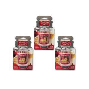 yankee candle car air fresheners, hanging car jar ultimate, neutralizes odors up to 30 days, sugared cinnamon apple, 0.96 oz (pack of 3)