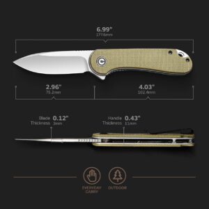 CIVIVI Elementum Pocket Knife C907S (Olive)