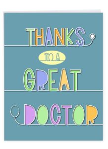 nobleworks - jumbo thank you card for nurse and doctor (8.5 x 11 inch) - big gratitude greeting card with envelope, health care worker - doctor gratitude j9151tyg