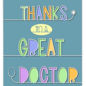 NobleWorks - Jumbo Thank You Card for Nurse and Doctor (8.5 x 11 Inch) - Big Gratitude Greeting Card with Envelope, Health Care Worker - Doctor Gratitude J9151TYG