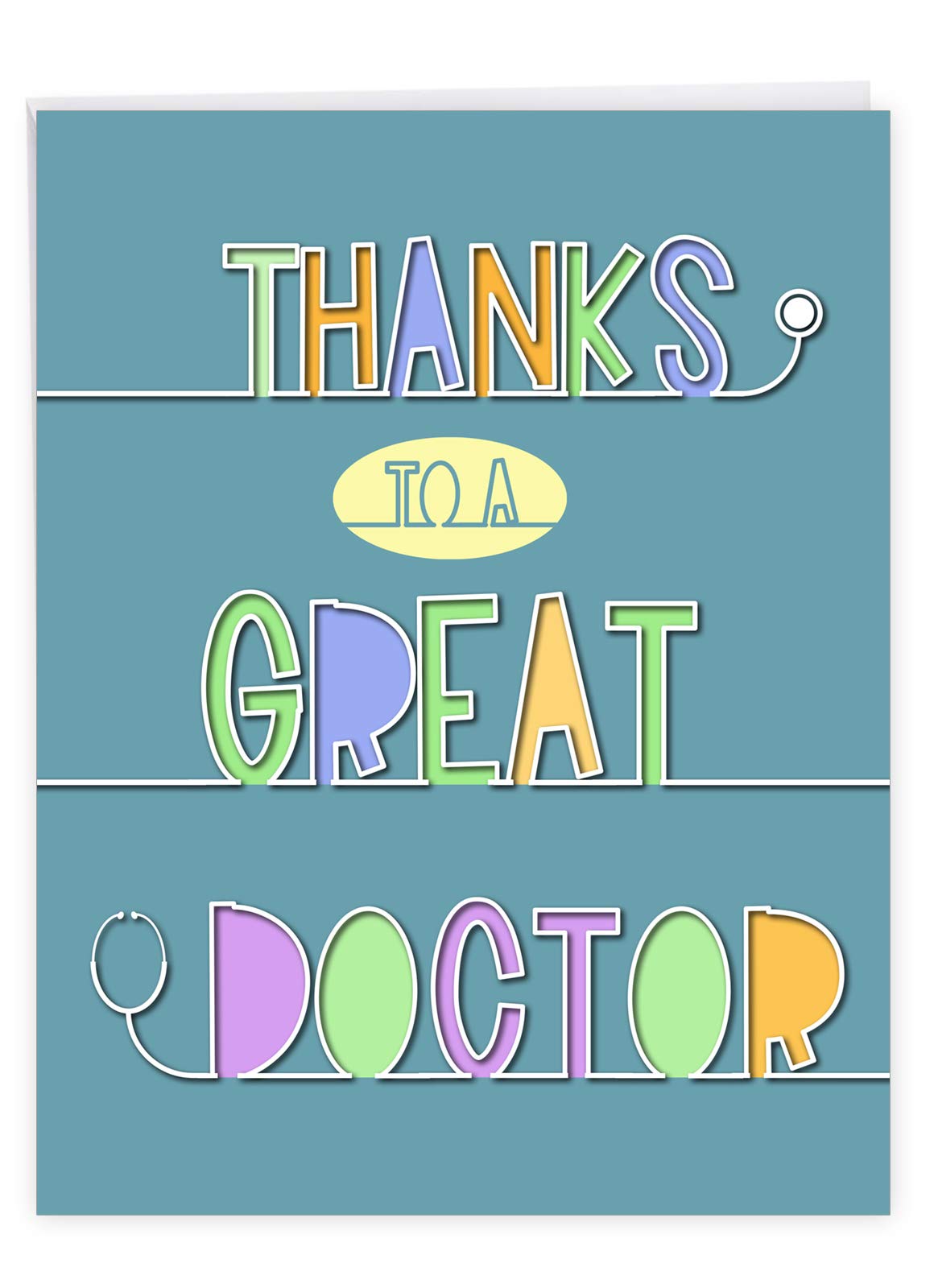 NobleWorks - Jumbo Thank You Card for Nurse and Doctor (8.5 x 11 Inch) - Big Gratitude Greeting Card with Envelope, Health Care Worker - Doctor Gratitude J9151TYG