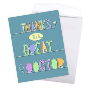 NobleWorks - Jumbo Thank You Card for Nurse and Doctor (8.5 x 11 Inch) - Big Gratitude Greeting Card with Envelope, Health Care Worker - Doctor Gratitude J9151TYG