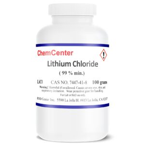 lithium chloride, high purity powder/crystals, 100 grams