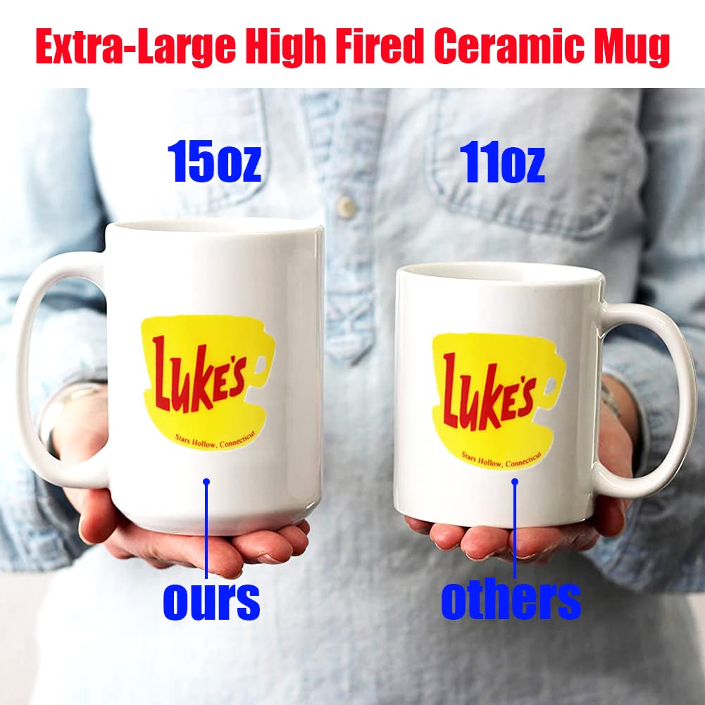 Luke's Diner Coffee Mug Ceramic Mugs Tea Cup Fun Novelty Gift 15 oz (Gilmore Girls Mug)