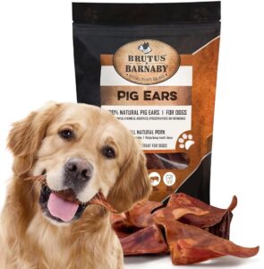 100% natural half pig ear dog treat, 15 pack, our healthy dog pig ears halves are easy to digest, chemical & hormone free thick cut pig ears for dogs aggressive chewers, great for small or large dogs