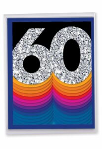 the best card company - 60th jumbo birthday greeting card (8.5 x 11 inch) - 60 years old celebration (not 3d or layered) - bold milestones 60 j6110dmbg