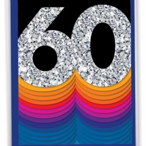 The Best Card Company - 60th Jumbo Birthday Greeting Card (8.5 x 11 Inch) - 60 Years Old Celebration (Not 3D or Layered) - Bold Milestones 60 J6110DMBG