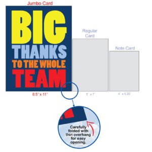 NobleWorks - Jumbo Thank You Greeting Card (Team) 8.5 x 11 Inch with Envelope (1 Pack) Large To The Whole Team J9150TYG