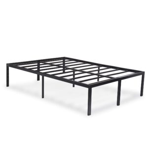 Olee Sleep King Mattress and Steel Slat Bed Frame Bundle | 10 Inch Gel Memory Foam Mattress + 18 Inch Platform Bed Frame