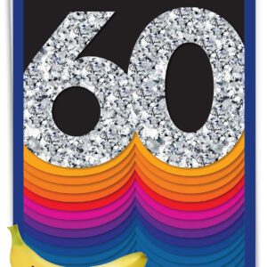 The Best Card Company - 60th Jumbo Birthday Greeting Card (8.5 x 11 Inch) - 60 Years Old Celebration (Not 3D or Layered) - Bold Milestones 60 J6110DMBG