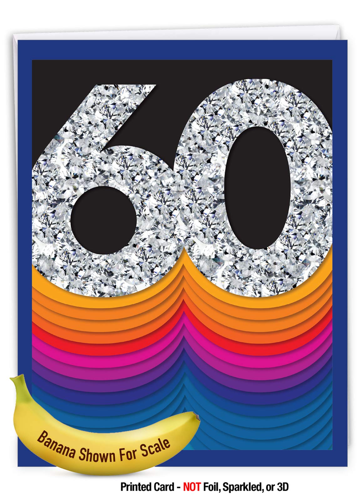 The Best Card Company - 60th Jumbo Birthday Greeting Card (8.5 x 11 Inch) - 60 Years Old Celebration (Not 3D or Layered) - Bold Milestones 60 J6110DMBG