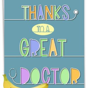 NobleWorks - Jumbo Thank You Card for Nurse and Doctor (8.5 x 11 Inch) - Big Gratitude Greeting Card with Envelope, Health Care Worker - Doctor Gratitude J9151TYG