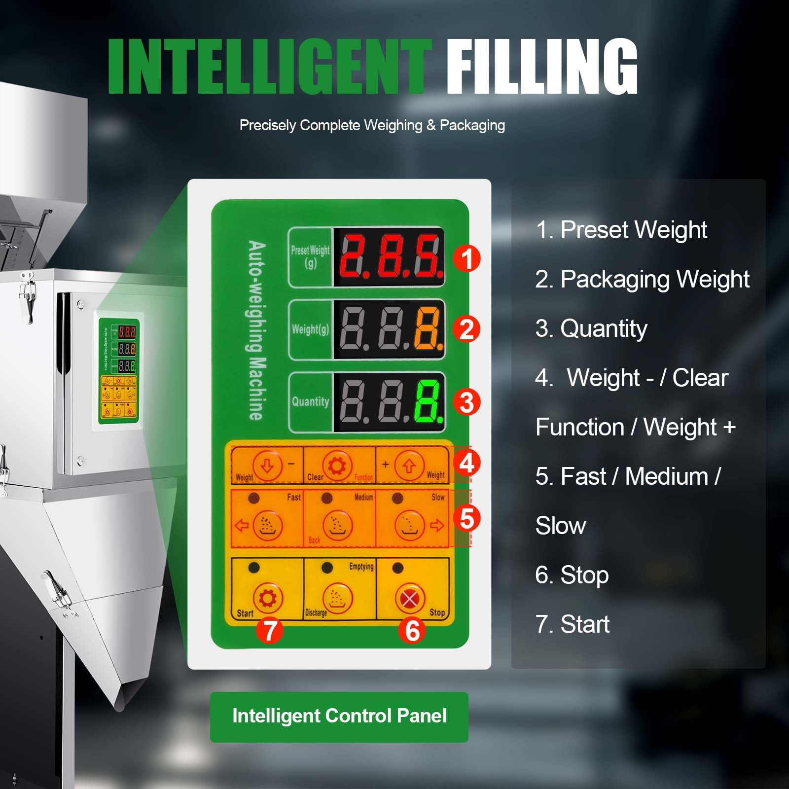 Filling Machine, 110V 10~999g Automatic Racking & Filling Machine Heavy Duty Particle Weighing Filler for Beans Tea Seed Grain