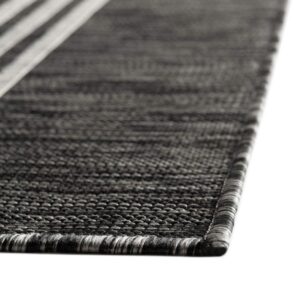 Unique Loom Outdoor Collection Area Rug - Anguilla (4' 1" x 6' 1" Rectangle, Charcoal/ Ivory)