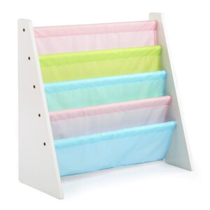 Humble Crew Toy Organizer (16 Bins) and Book Rack Storage Bookshelf (Pastel Collection)