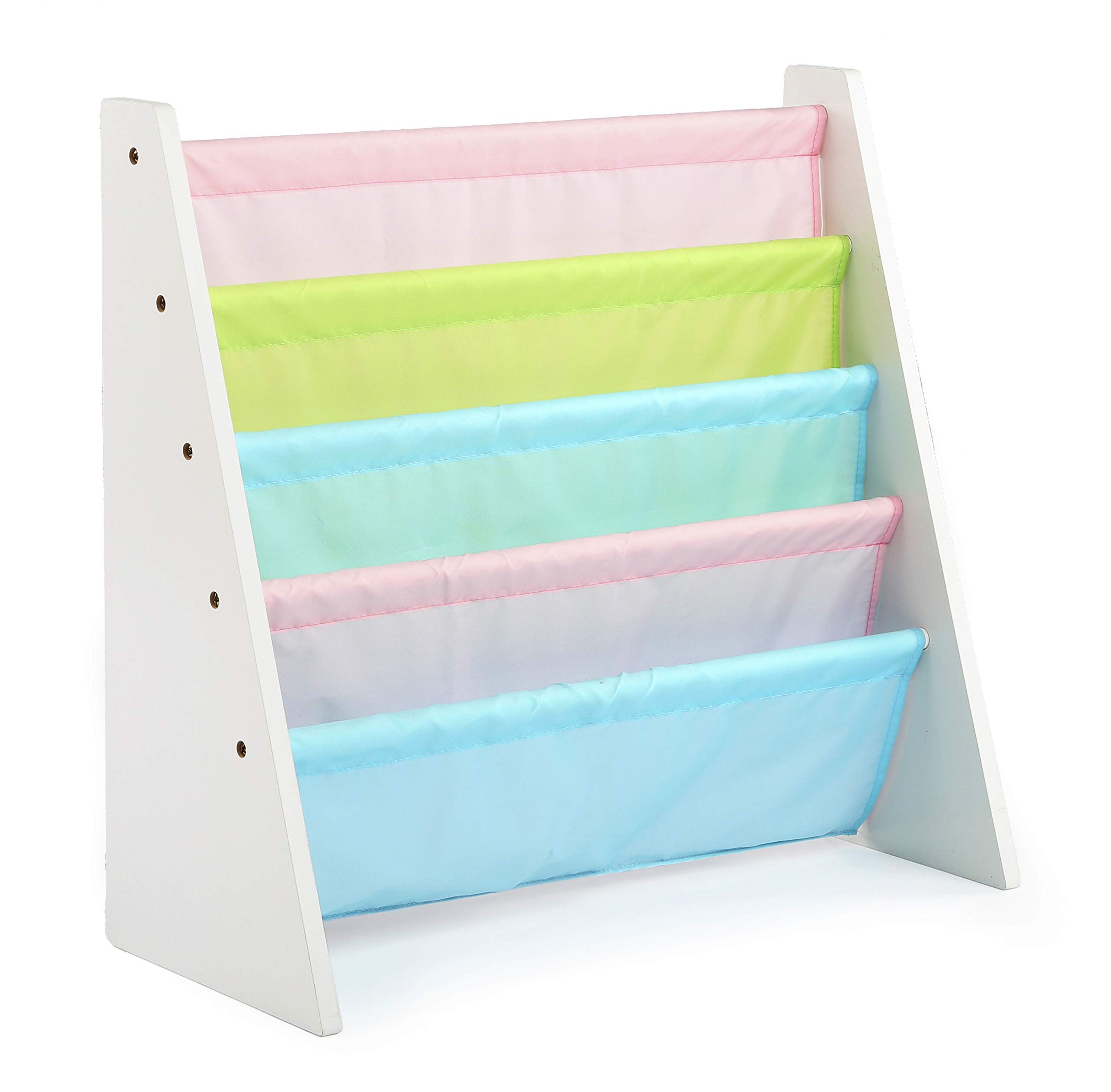 Humble Crew Toy Organizer (16 Bins) and Book Rack Storage Bookshelf (Pastel Collection)