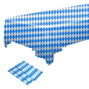 iceyyyy 3 pieces oktoberfest tablecover - 54" x 108" oktoberfest bavarian flag check table cloth blue diamonds bavarian tablecover for german oktoberfest themed party decorations