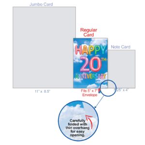 The Best Card Company - 50th Jumbo Birthday Greeting Card (8.5 x 11 Inch) - 50 Years Old Celebration (Not 3D or Layered) - Inflated Messages Milestones 50 (Not Actual Balloons) J5651CMBG-US