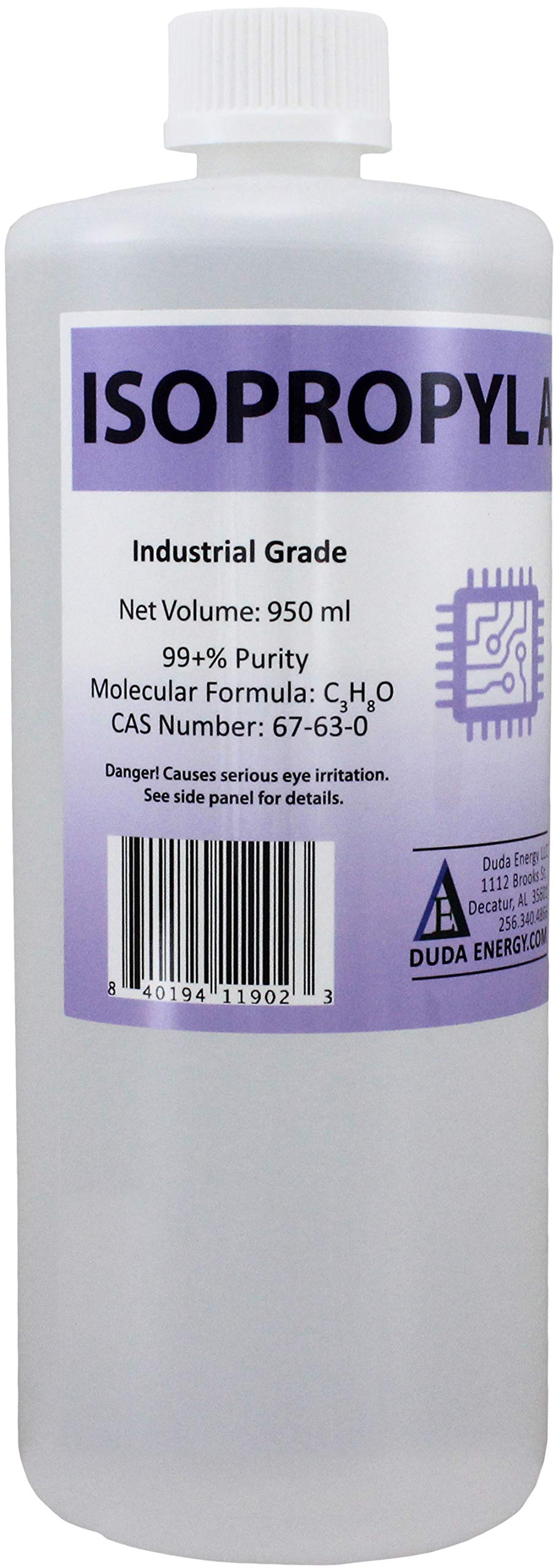 Duda Energy 4 x 950ml Bottles of 99.9+% Pure Isopropyl Alcohol Industrial Grade IPA Concentrated Rubbing Alcohol 1 Gallon Total, Clear, 32.12 Fl Oz (Pack of 4), 128.4 Fl Oz