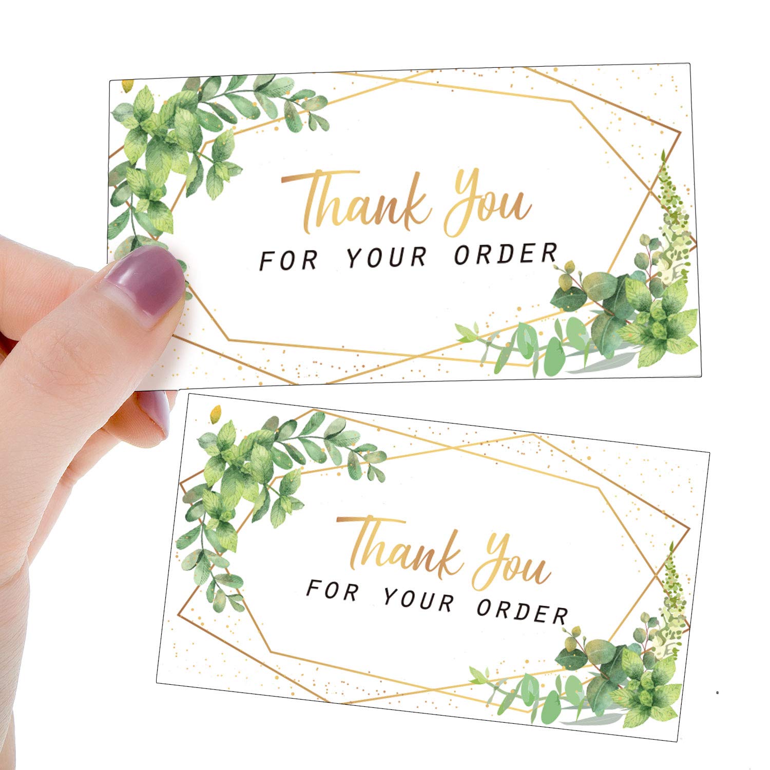 180 Pieces Thank You for Your Order Card Support Small Business Customer Thank You Cards Gold Foil and Green Appreciation Note Cards for Online or Stores, Handmade Goods and More