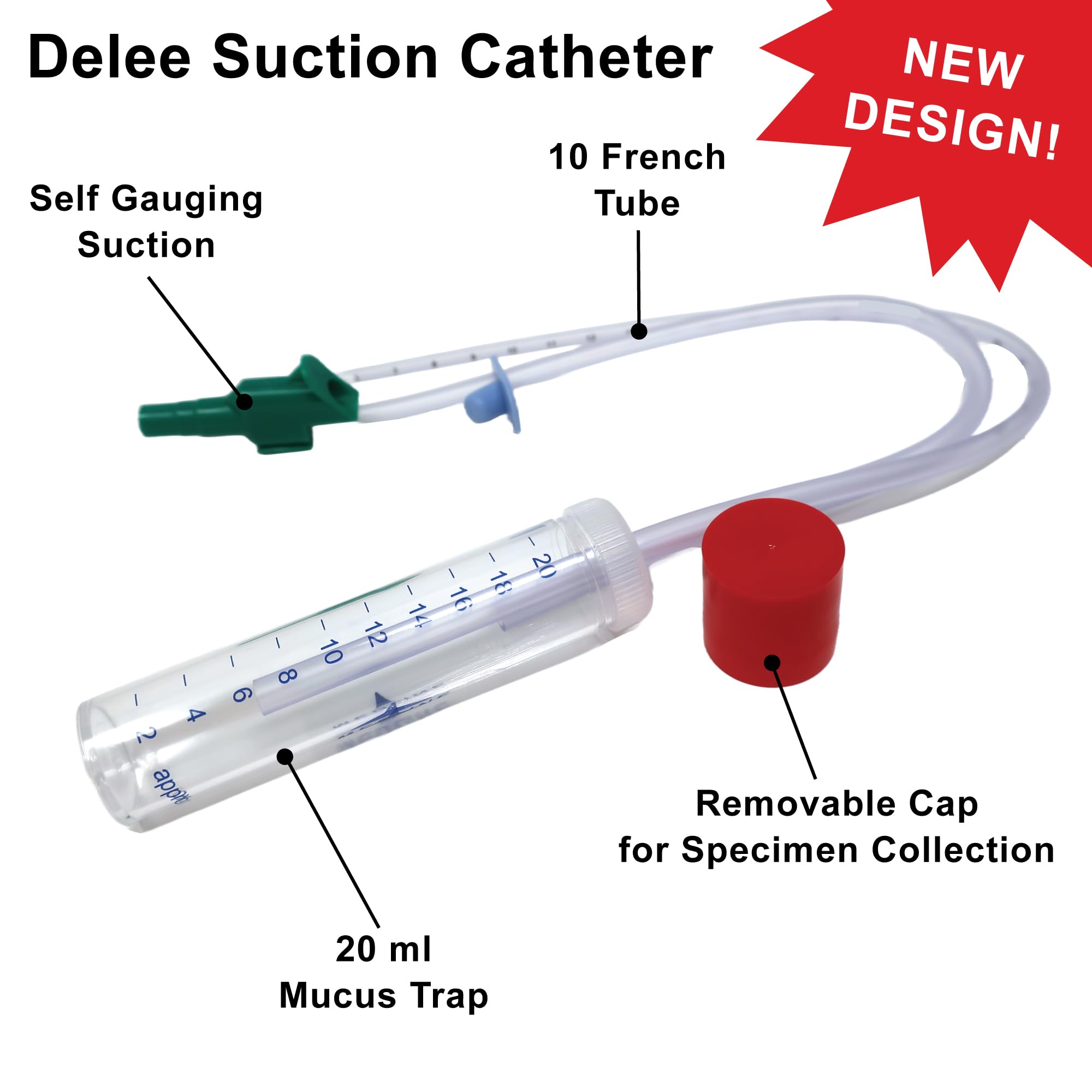 Dogzymes Delee Style Suction Catheter for Extracting Liquid or Mucous from Animal's Nose and Mouth with Easy to use Tubes and Gentle Mouth Suction