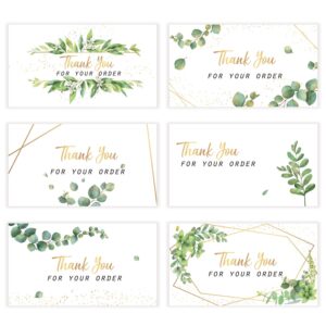 180 pieces thank you for your order card support small business customer thank you cards gold foil and green appreciation note cards for online or stores, handmade goods and more