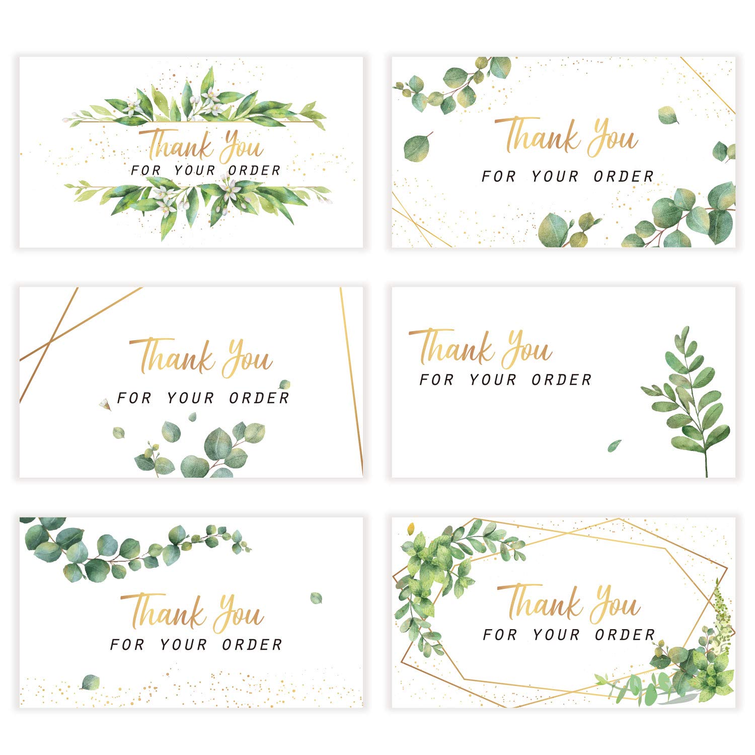 180 Pieces Thank You for Your Order Card Support Small Business Customer Thank You Cards Gold Foil and Green Appreciation Note Cards for Online or Stores, Handmade Goods and More