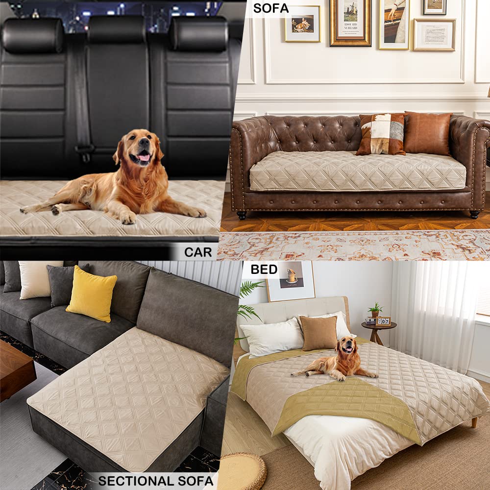 SUNNYTEX Waterproof & Reversible Dog Bed Cover Sofa, Couch Cover Furniture Protector for Pets（52 * 82"