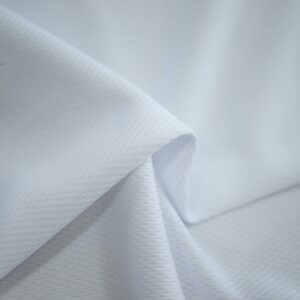 UNOMEGA 100% Polyester Birdseye/Mock Mesh/Flat Back/Eyelet Mesh/Pique Sports Athletic White Knit Fabric by The Yard