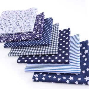 yolufer diy cotton fabric bundle 19.7 x 19.7 inches, 7pcs different pattern, squares patchwork material for sewing quilting scrapbooking.