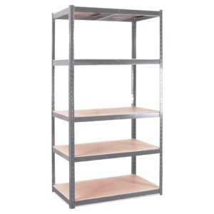 g-rack garage shelving unit - 70” x 35” x 24” | single bay, grey 5 tier unit | 386lbs load weight per tier (1929lbs per unit) | home, office, garage business use | garage storage shelves