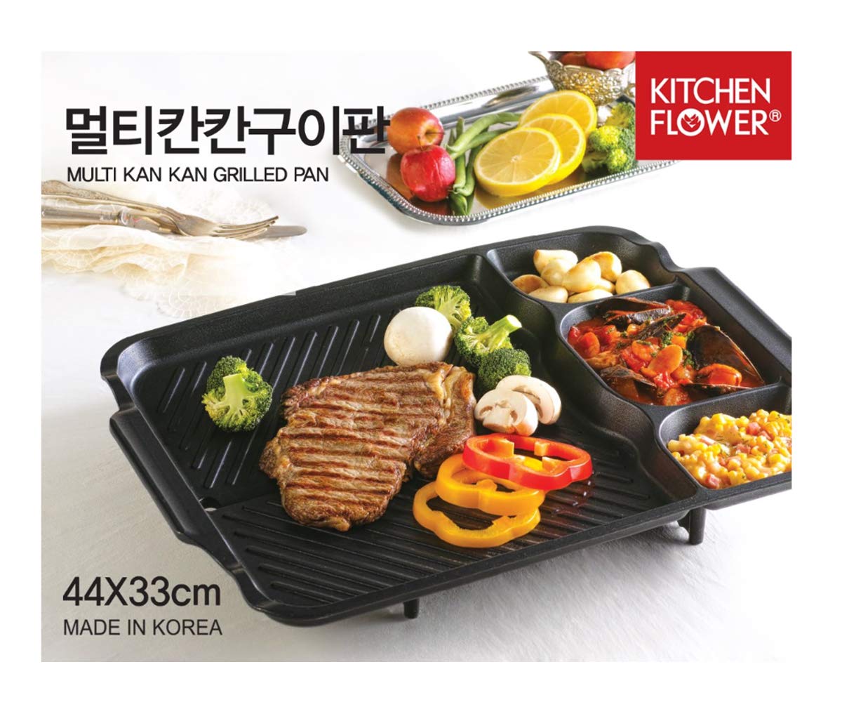 Kitchen Flower Multi Kan Kan Non-Stick Divider Grill Pan