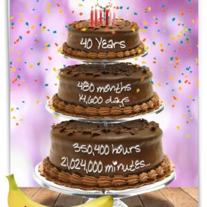 NobleWorks - 40th Jumbo Birthday Greeting Card (8.5 x 11 Inch) - Funny Card for 40 Year Olds, Milestone Notecard from All of Us - Year Time Count 40 J9091MBG-US