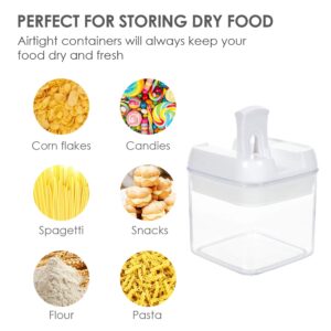 Vtopmart 6 PCS Airtight Food Storage Containers, BPA Free Plastic Snack Containers with Easy Lock Lids, for Kitchen Pantry Organization and Storage, Include 24 Labels, 0.5L