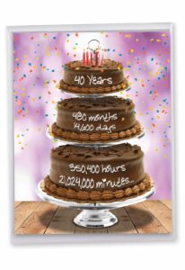 nobleworks - 40th jumbo birthday greeting card (8.5 x 11 inch) - funny card for 40 year olds, milestone notecard from all of us - year time count 40 j9091mbg-us