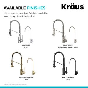 KRAUS Bolden Commercial Style Pull-Down Kitchen Faucet and Purita Water Filter Faucet Combo in Chrome, KPF-1610-FF-100CH