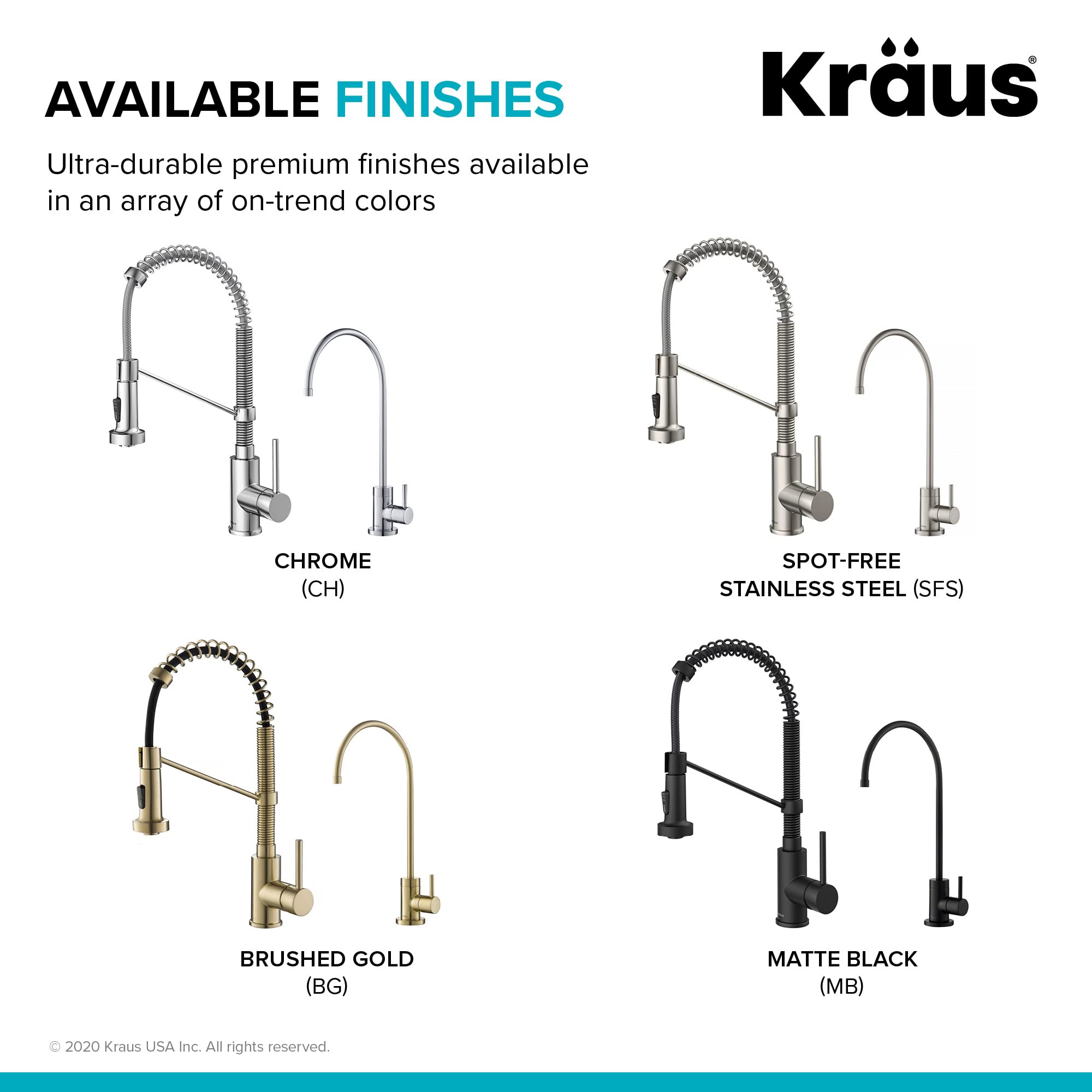 KRAUS Bolden Commercial Style Pull-Down Kitchen Faucet and Purita Water Filter Faucet Combo in Chrome, KPF-1610-FF-100CH