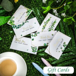 180 Pieces Thank You for Your Order Card Support Small Business Customer Thank You Cards Gold Foil and Green Appreciation Note Cards for Online or Stores, Handmade Goods and More