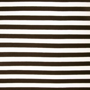 fabricla rayon spandex jersey knit fabric 1" stripes - 58/60" inches (150 cm) wide by the yard - 4 way stretch fabric - light to medium fabric 220 gsm - (off white, black)