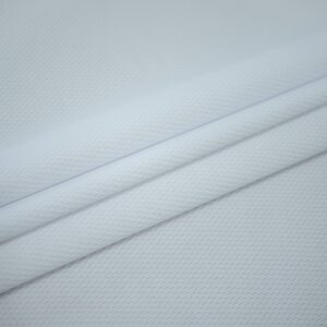 UNOMEGA 100% Polyester Birdseye/Mock Mesh/Flat Back/Eyelet Mesh/Pique Sports Athletic White Knit Fabric by The Yard