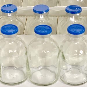 50ml Sterile Vial 10pk (Clear, Molded Glass with Blue Flip Seals)