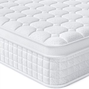 vesgantti 10 inch multilayer hybrid california king mattress - multiple sizes & styles available, ergonomic design with memory foam and pocket spring, medium firm feel, white