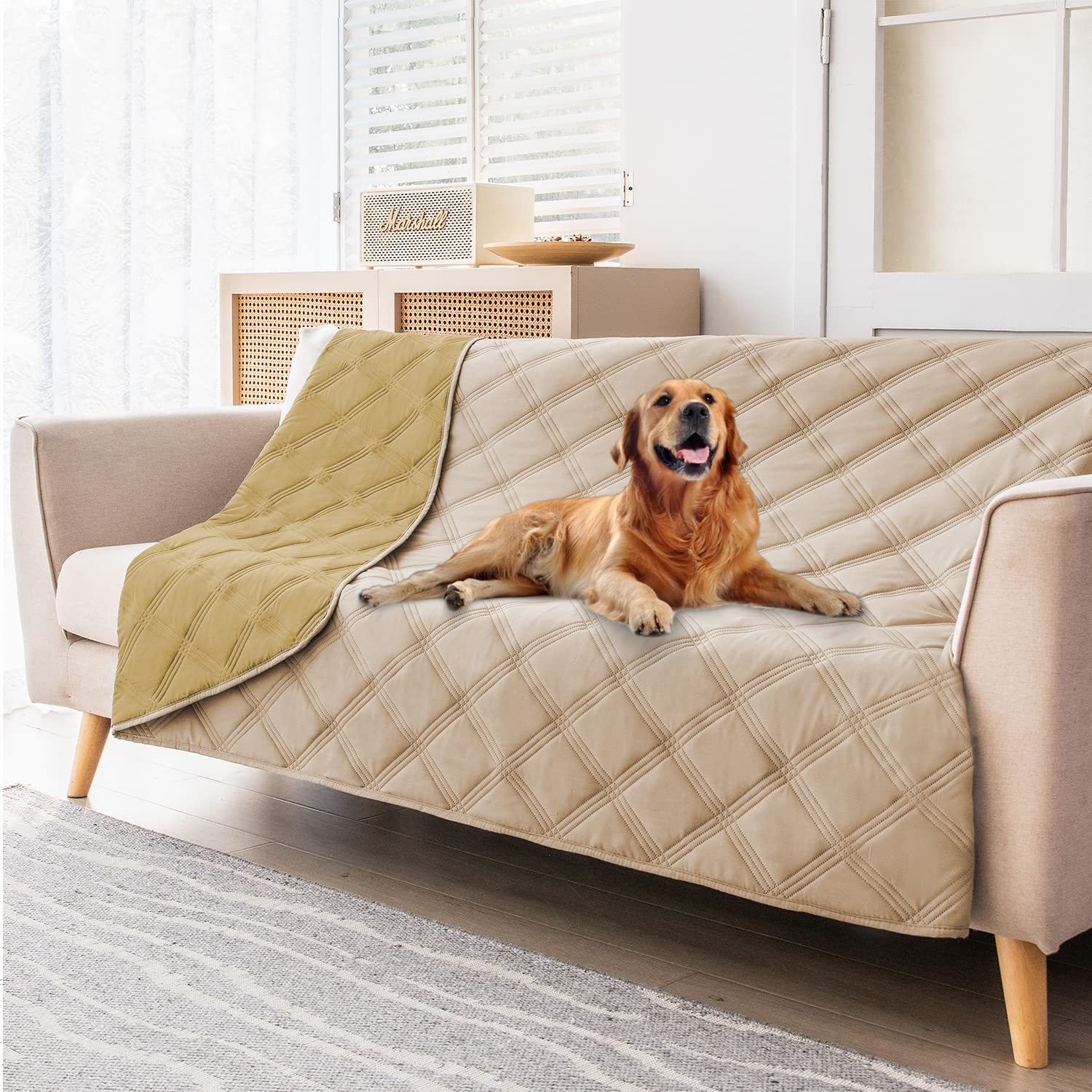 SUNNYTEX Waterproof & Reversible Dog Bed Cover Sofa, Couch Cover Furniture Protector for Pets（52 * 82"