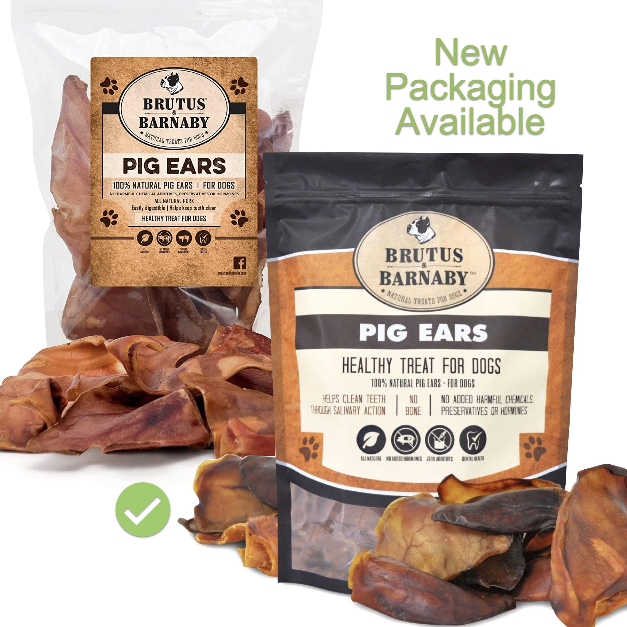 100% Natural Half Pig Ear Dog Treat, 15 pack, Our Healthy Dog Pig Ears Halves Are Easy To Digest, Chemical & Hormone Free Thick Cut Pig Ears For Dogs Aggressive Chewers, Great For Small Or Large Dogs