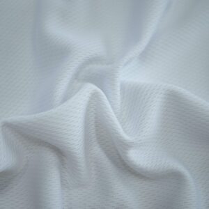 UNOMEGA 100% Polyester Birdseye/Mock Mesh/Flat Back/Eyelet Mesh/Pique Sports Athletic White Knit Fabric by The Yard