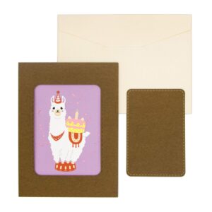 Ribbli Birthday Cards, Llama and Cake Pop Up Birthday Card, Alpaca Birthday Card for Men Women kids, with Envelope